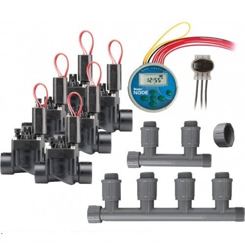 Hunter Node 6 Station DC Controller With Valve And Manifold Kit ...