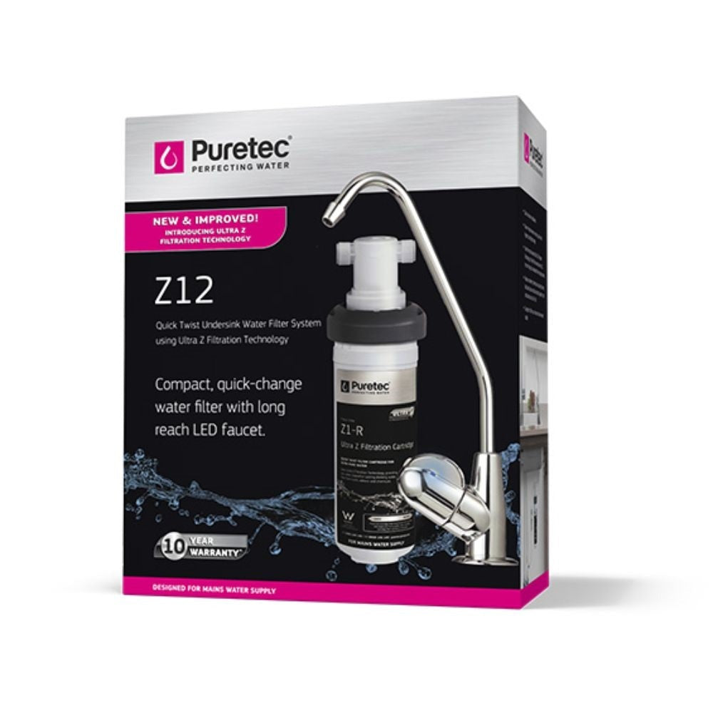 Puretec Z12 Long Reach Designer Faucet With Quick-Twist Filter 0.1 Mic ...